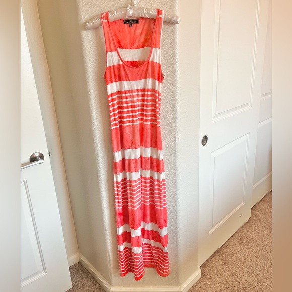 Almost Famous | Dresses | Almost Famous Coral And White Maxi Dress ...
